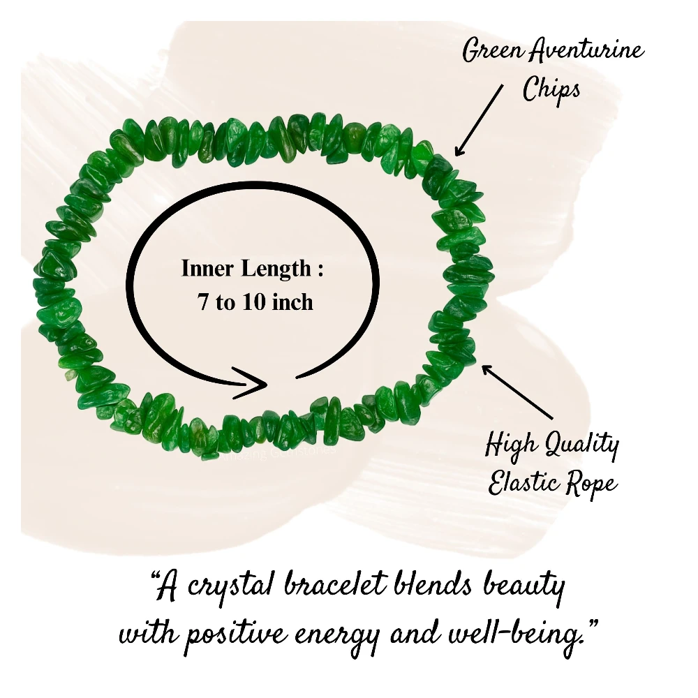 Green Aventurine Chip Bracelet - Premium Crystal Chip Bracelet