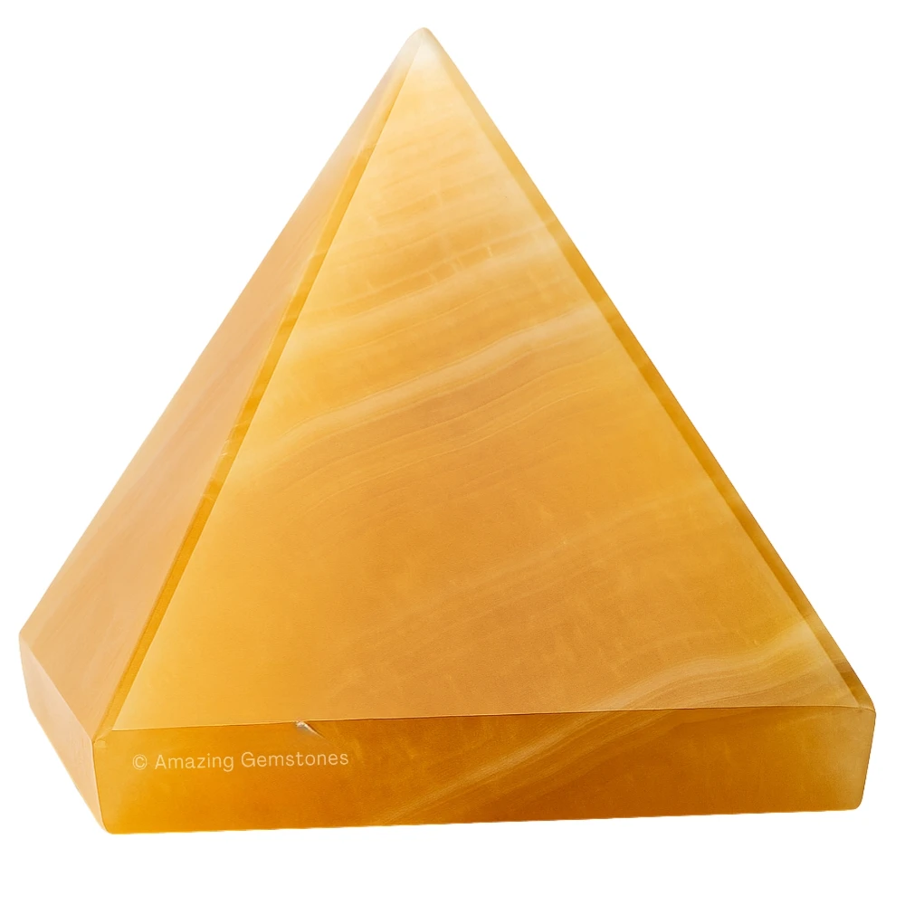 Yellow Calcite Pyramid - Premium Crystal Pyramid
