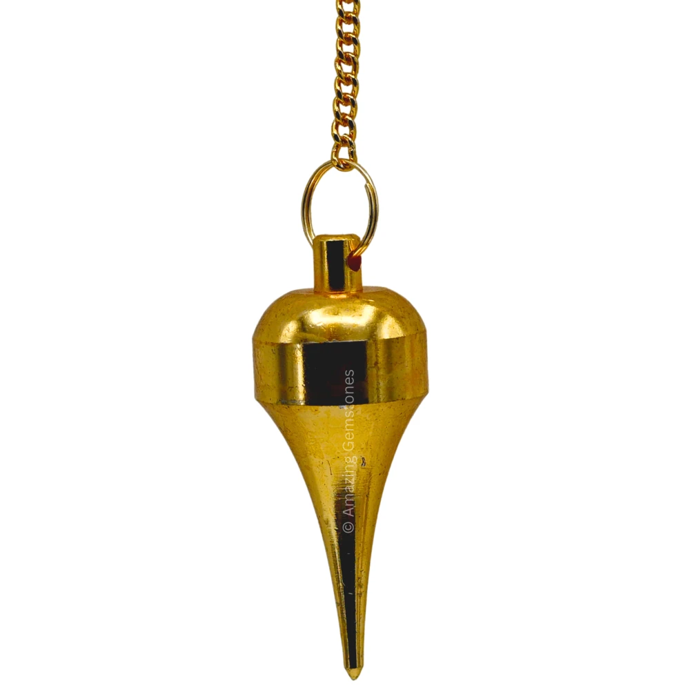 Copper Metal Pendulum - Gold Long Point Dome Copper Metal Pendulum - Gold Long Point Dome