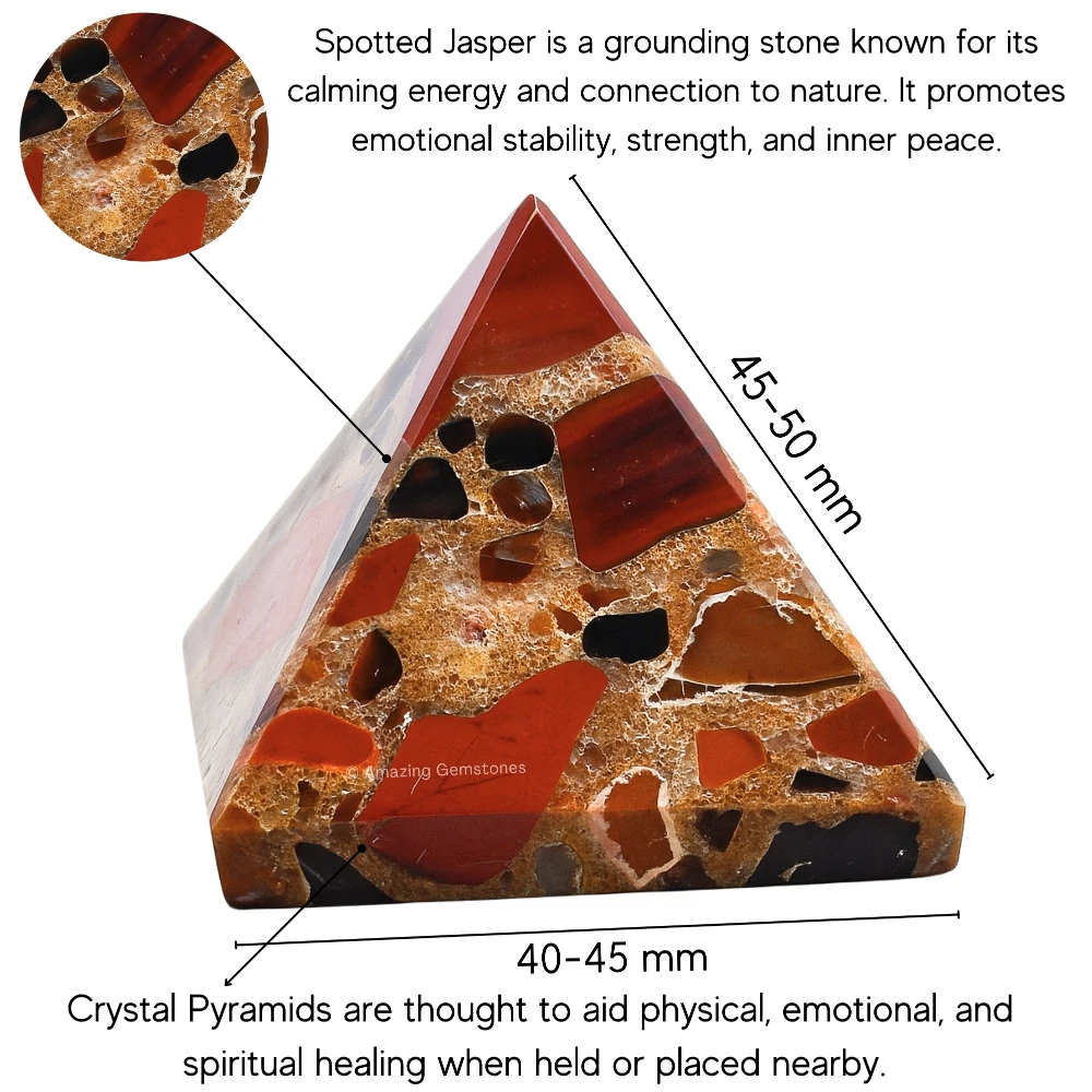 Spotted Jasper Pyramid - Premium Crystal Pyramid