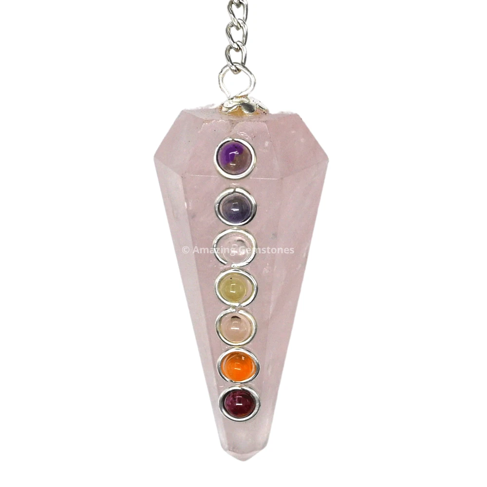Rose Quartz Crystal Dowsing Pendulum - Premium Crystal Pendulums