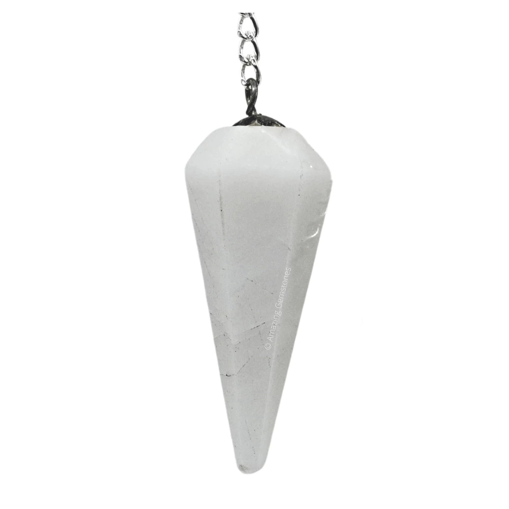 Snow White Quartz Pendulum Dowsing - Premium Crystal Pendulums