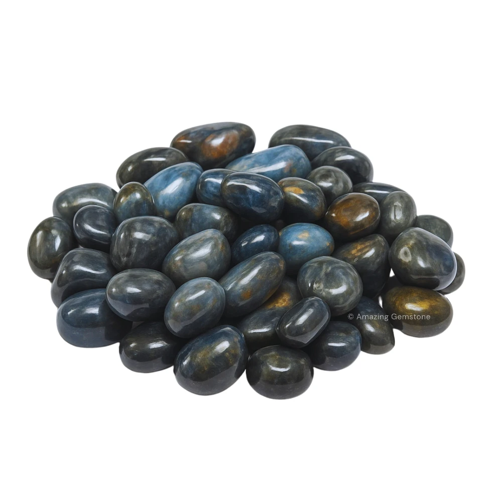 Tumbled Blue Sapphire Stones - Premium Polished Tumbled Crystals