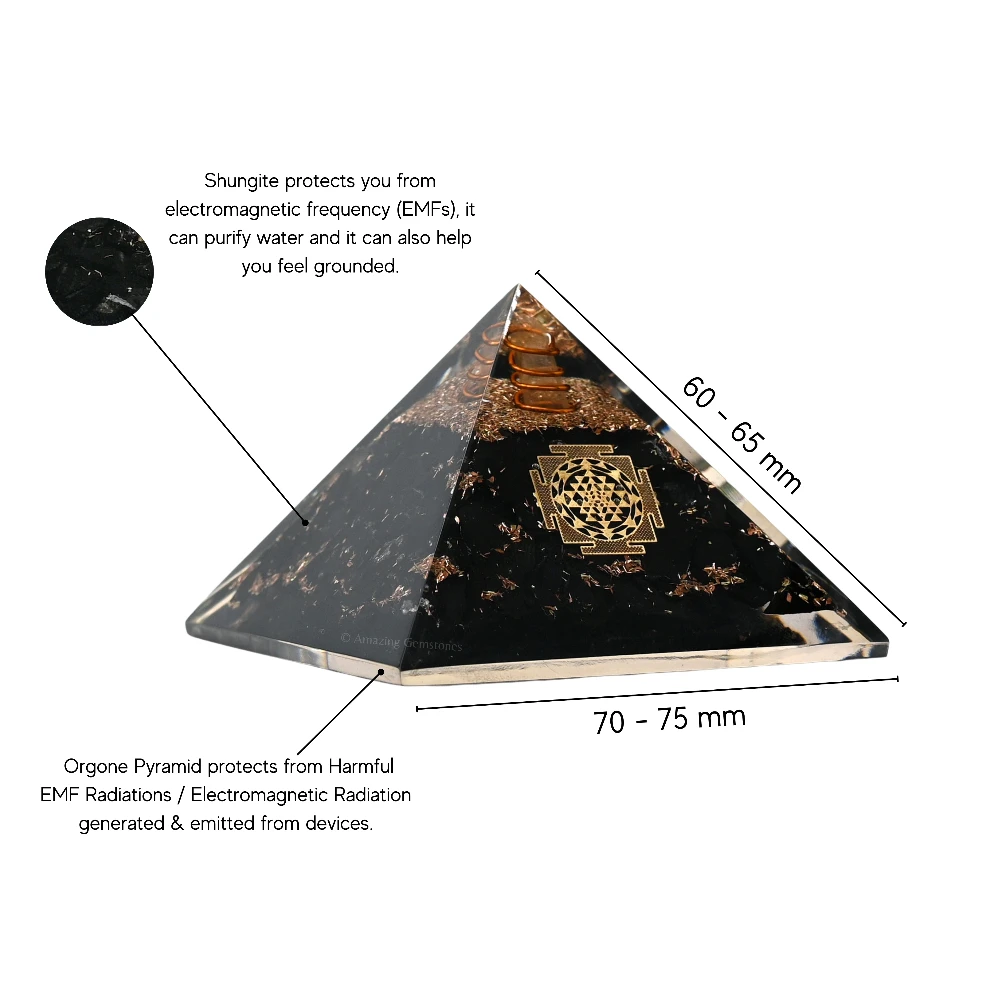 Shungite Orgone Pyramid - Premium Organite Orgonite Pyramid