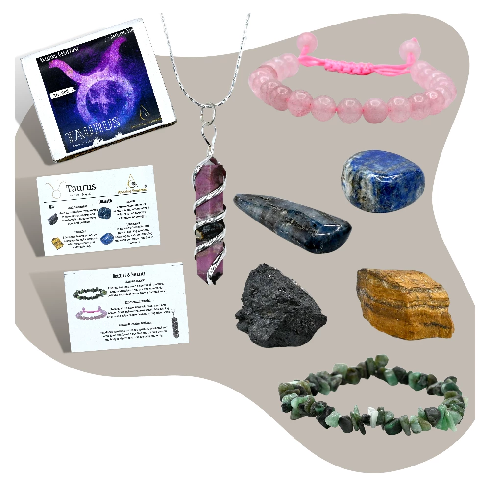 Healing Crystals for Taurus - Premium Crystal Stones Set
