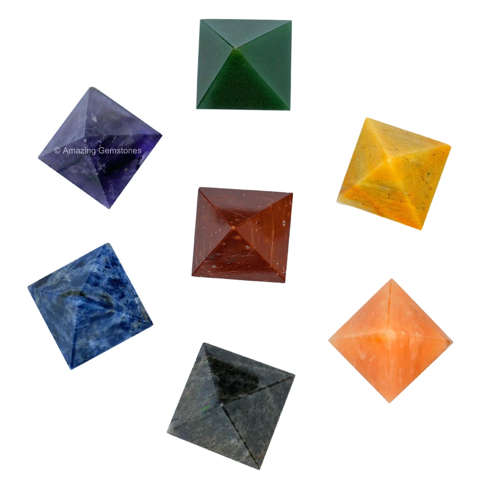 Chakra Crystal Set (Pyramid) - Premium 7 Stones of the Chakra