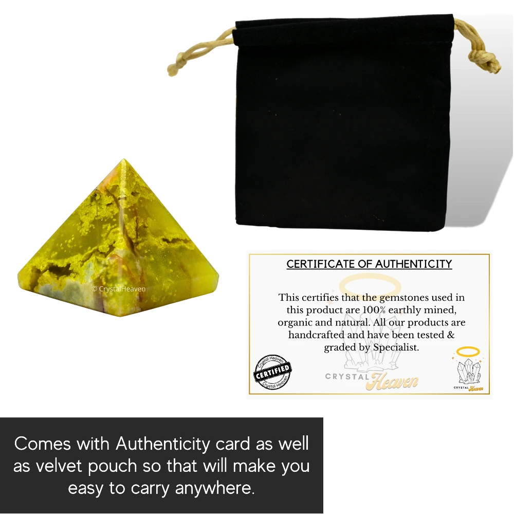 Green Opal Crystal Pyramid - Premium Feng Shui Reiki Healing Pyramid