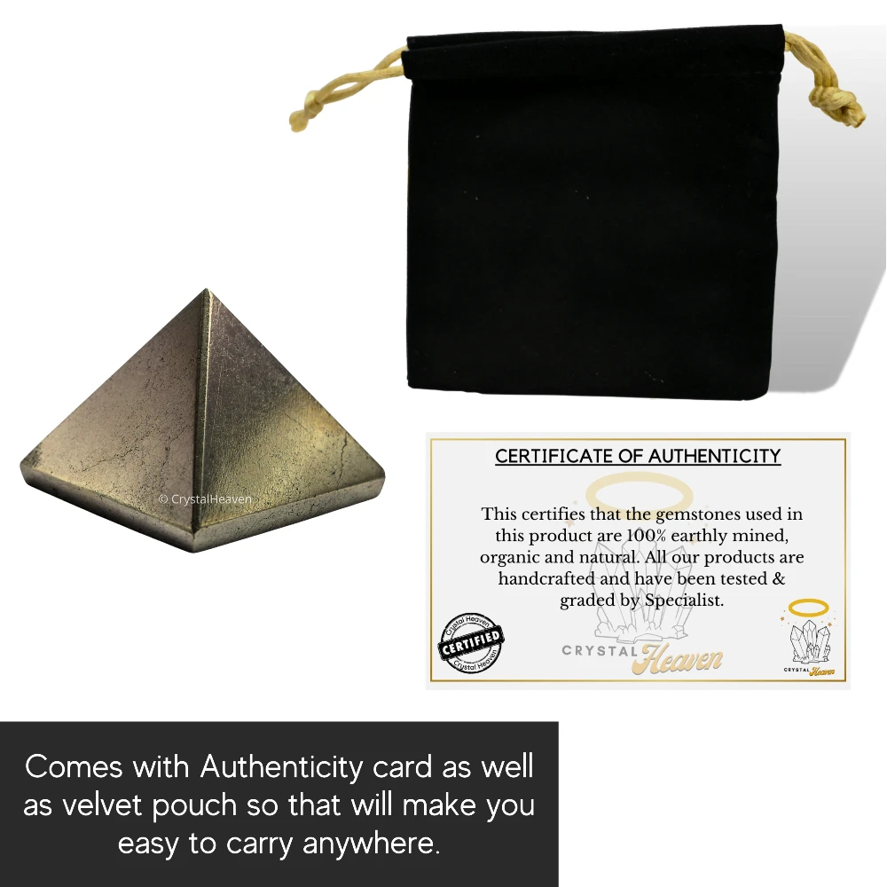 Pyrite Crystal Pyramid - Premium Feng Shui Reiki Healing Pyramid