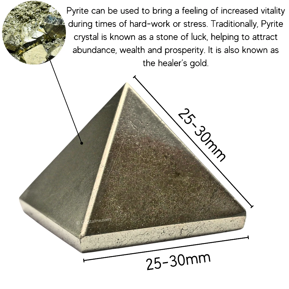 Pyrite Crystal Pyramid - Premium Feng Shui Reiki Healing Pyramid