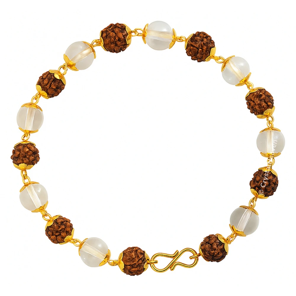 Crystal Sphatik and Natural Rudraksha Bracelets for Men & Women ...