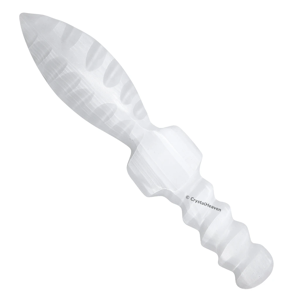 Premium Selenite Knife Dagger - Crystal Cleansing & Charging